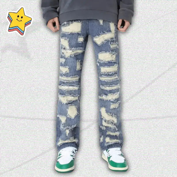Stacked Ripped Jeans | Y2k Cyber - Y2K Style