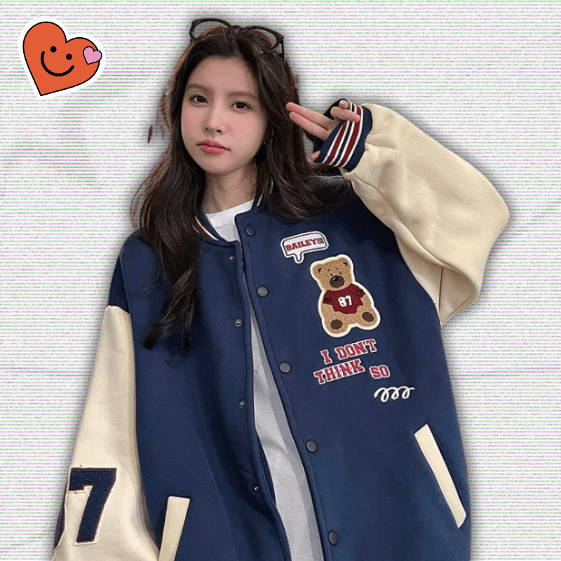 Y2K Navy Blue Varsity Jacket | Y2K Cyber - Y2K Style