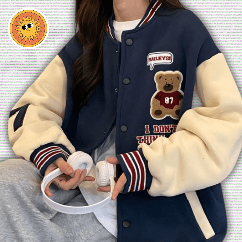 Y2K Navy Blue Varsity Jacket | Y2K Cyber - Y2K Style