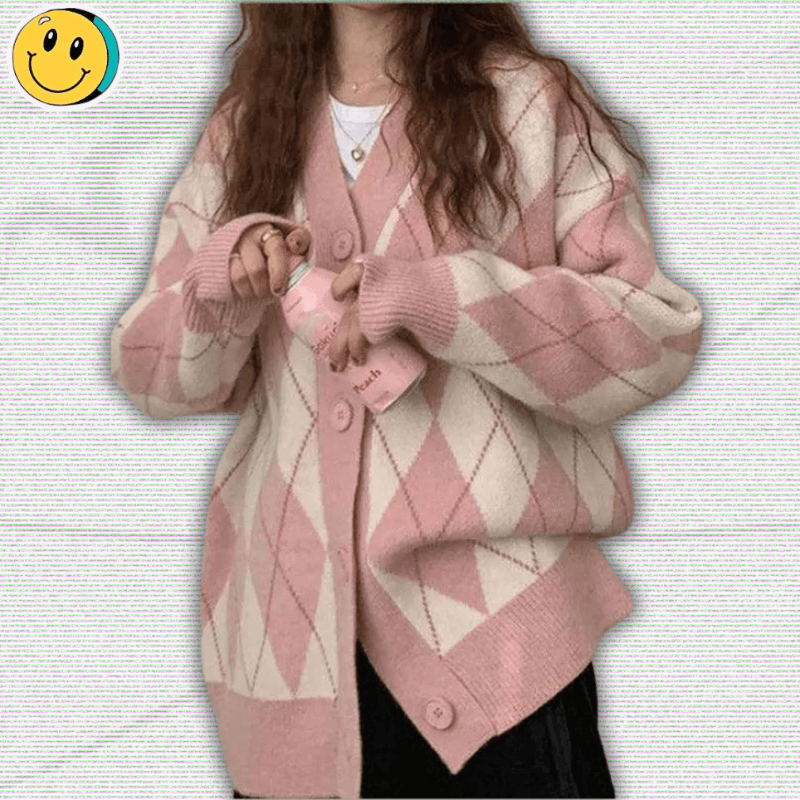 Y2K Plaid Cardigan Sweater | Y2K Cyber - Y2K Style
