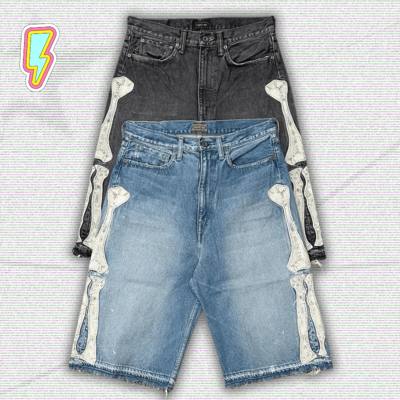 Y2k Skeleton Jorts | Y2K Cyber - Y2K Style