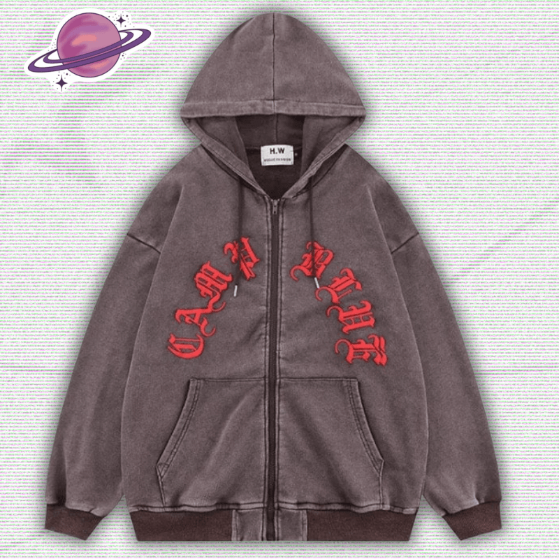 Y2K Zip Up Hoodie Mens | Y2K Cyber - Y2K Style