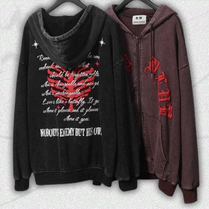 Y2K Zip Up Hoodie Mens | Y2K Cyber - Y2K Style