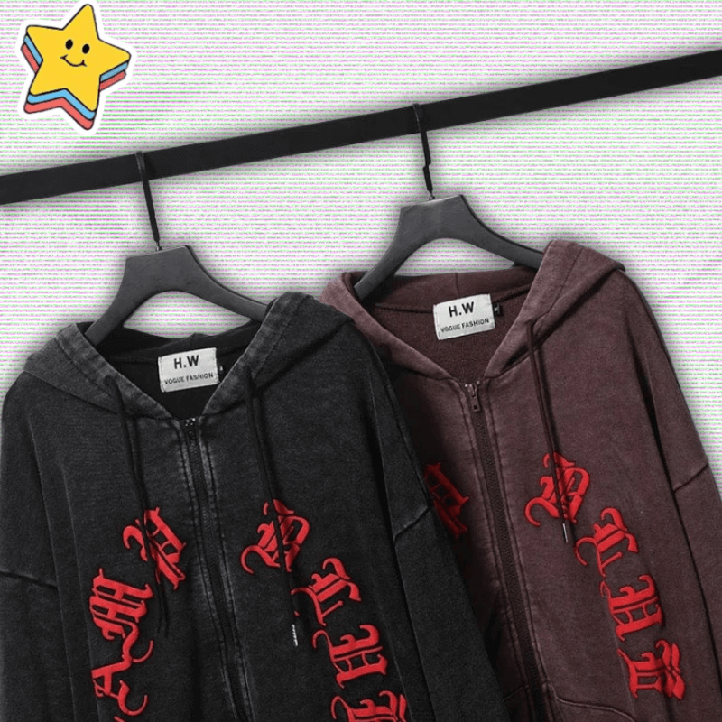Y2K Zip Up Hoodie Mens | Y2K Cyber - Y2K Style